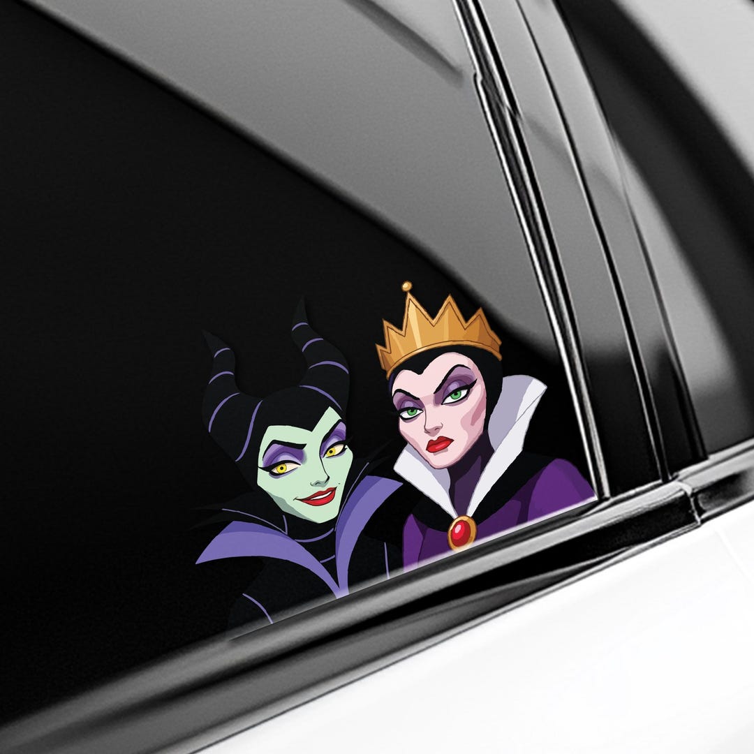 Evil Queen Maleficent Peekaboo Peeker Peeking Car Window Decal - Bumper ...
