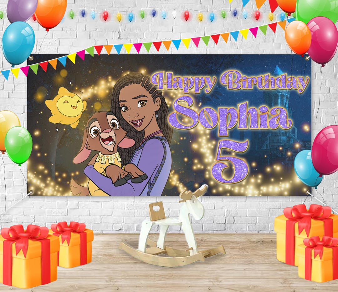 Wish Birthday, Wish Birthday Banner, Custom Wish Backdrop, Kids ...