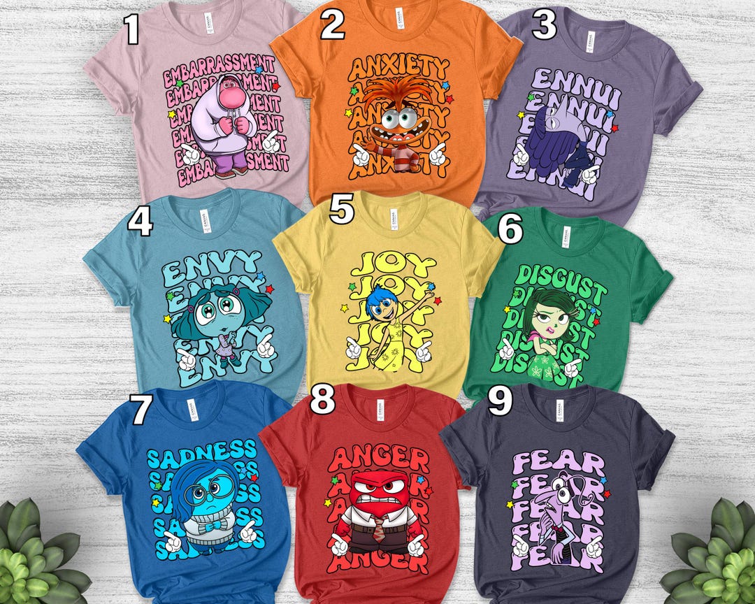 Inside Out 2 Characters Costume/inside Out Shirt/inside Out Birthday ...
