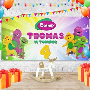 Barney Birthday Backdrop, Barney Decoration, Barney Party, Barney ...