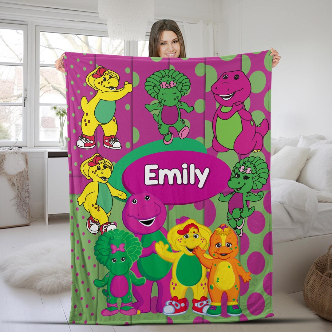 Barney and Friends Custom Blanket/barney the Dinosaur Blanket ...