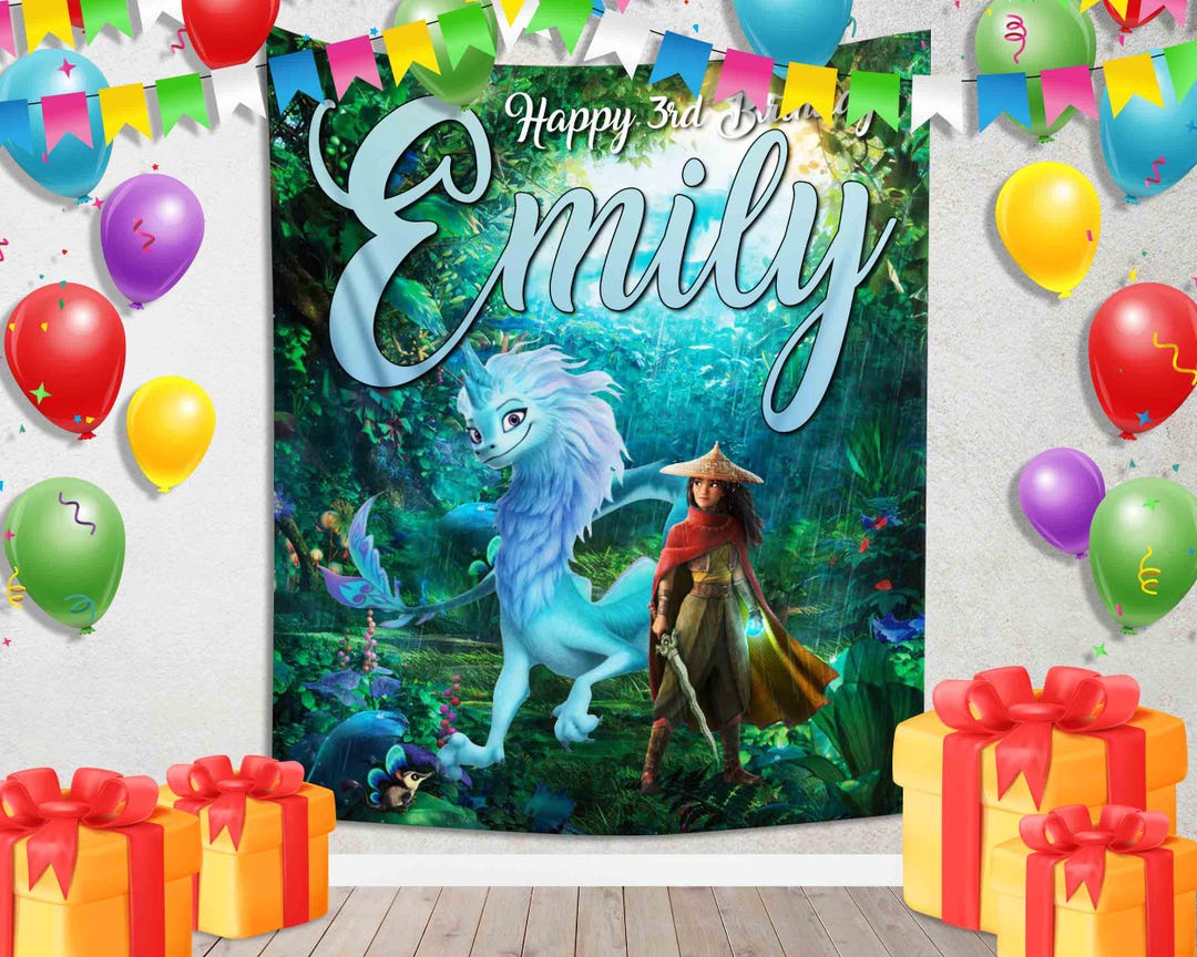 Raya Birthday Birthday Party Banner/raya Birthday Decorations/raya ...