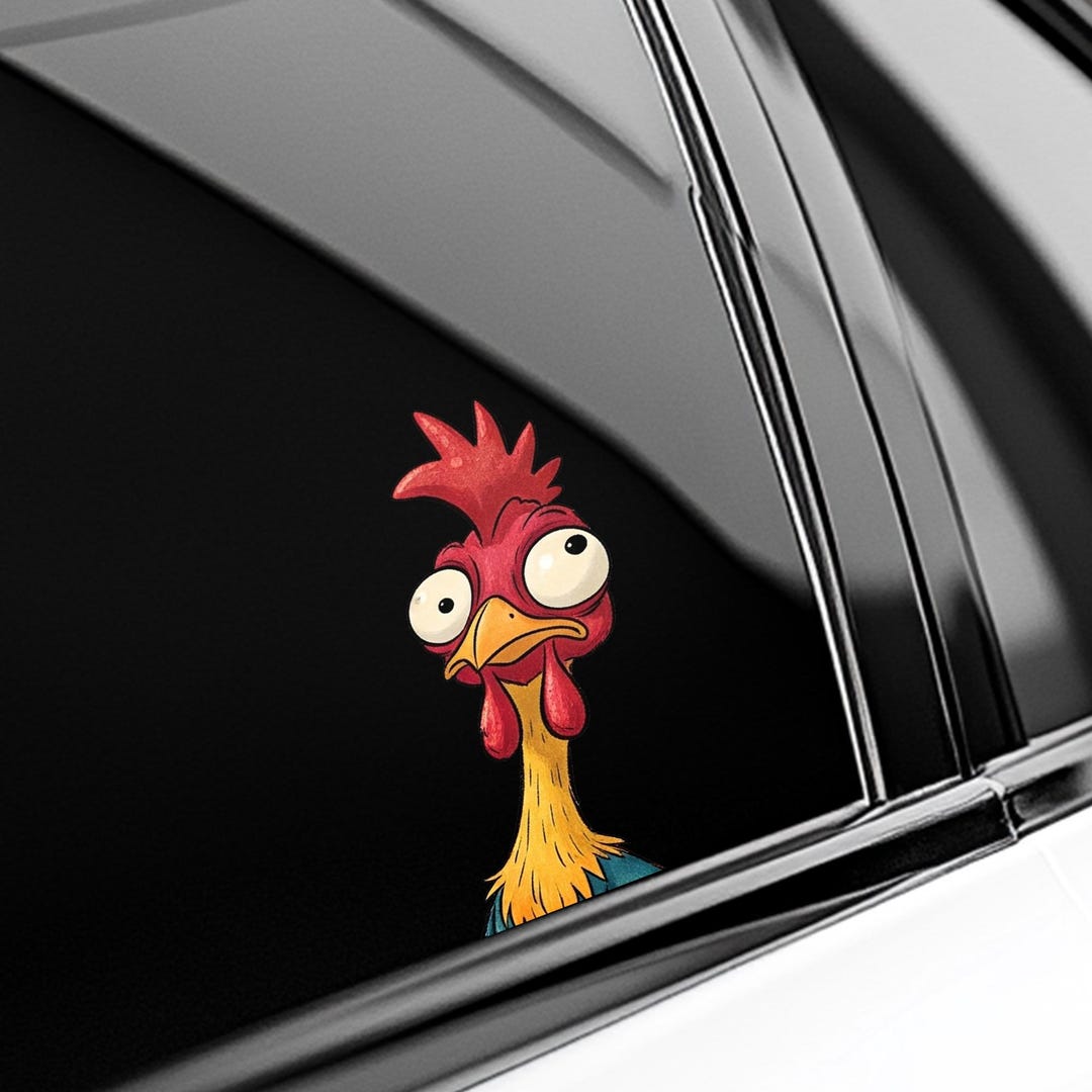 Hei Hei Pua Pua Kakamora Peeker Sticker – Funny Chicken Peeking Car ...