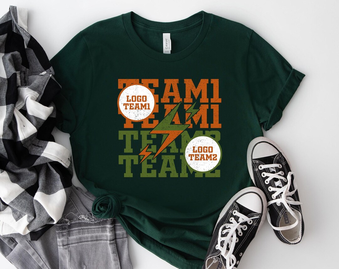 Custom Football House Divided Mascot Shirt, Tinatge Team Logo College ...