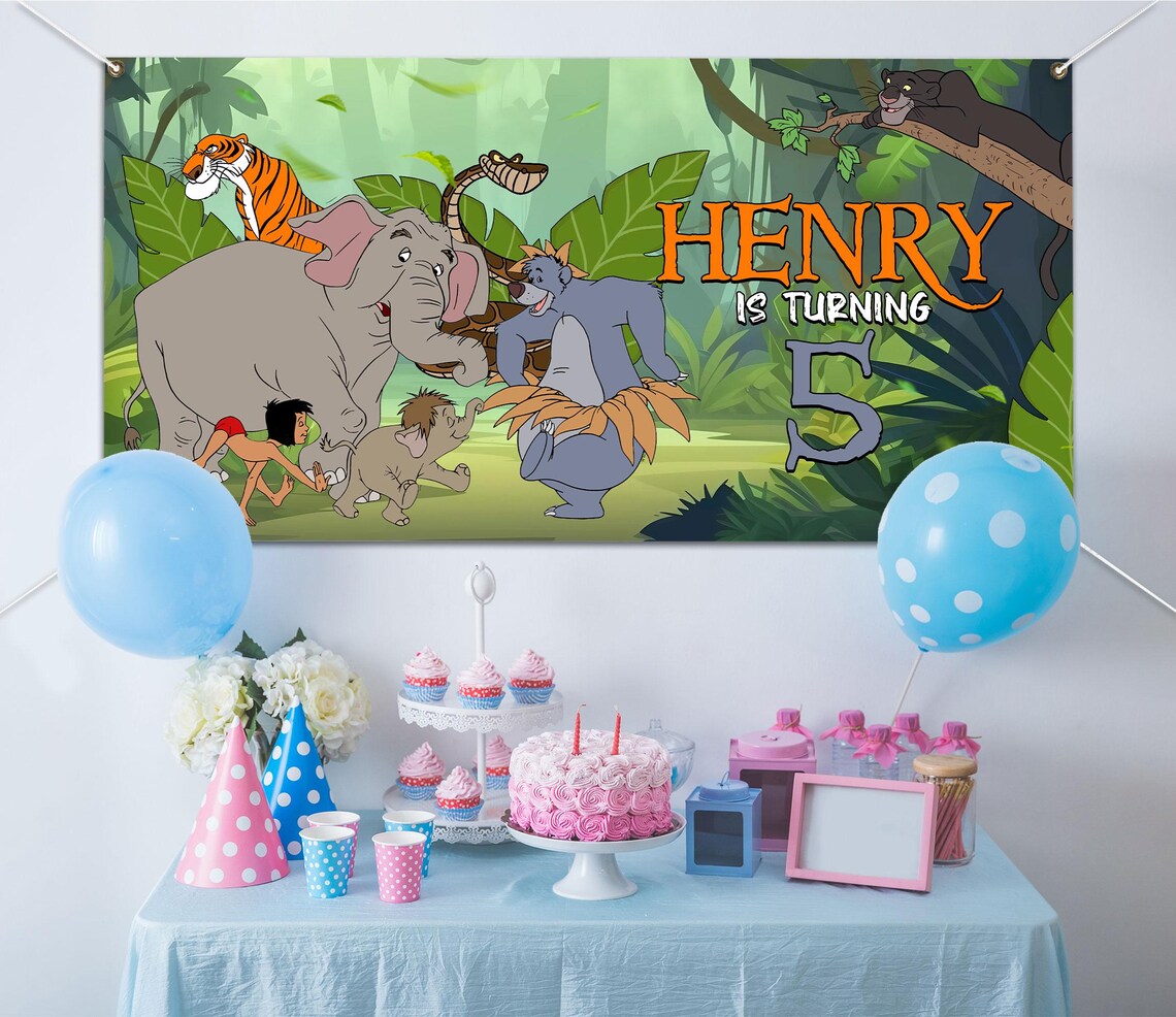 The Jungle Book Birthday Banner, Jungle Book Movie Birthday Banner ...