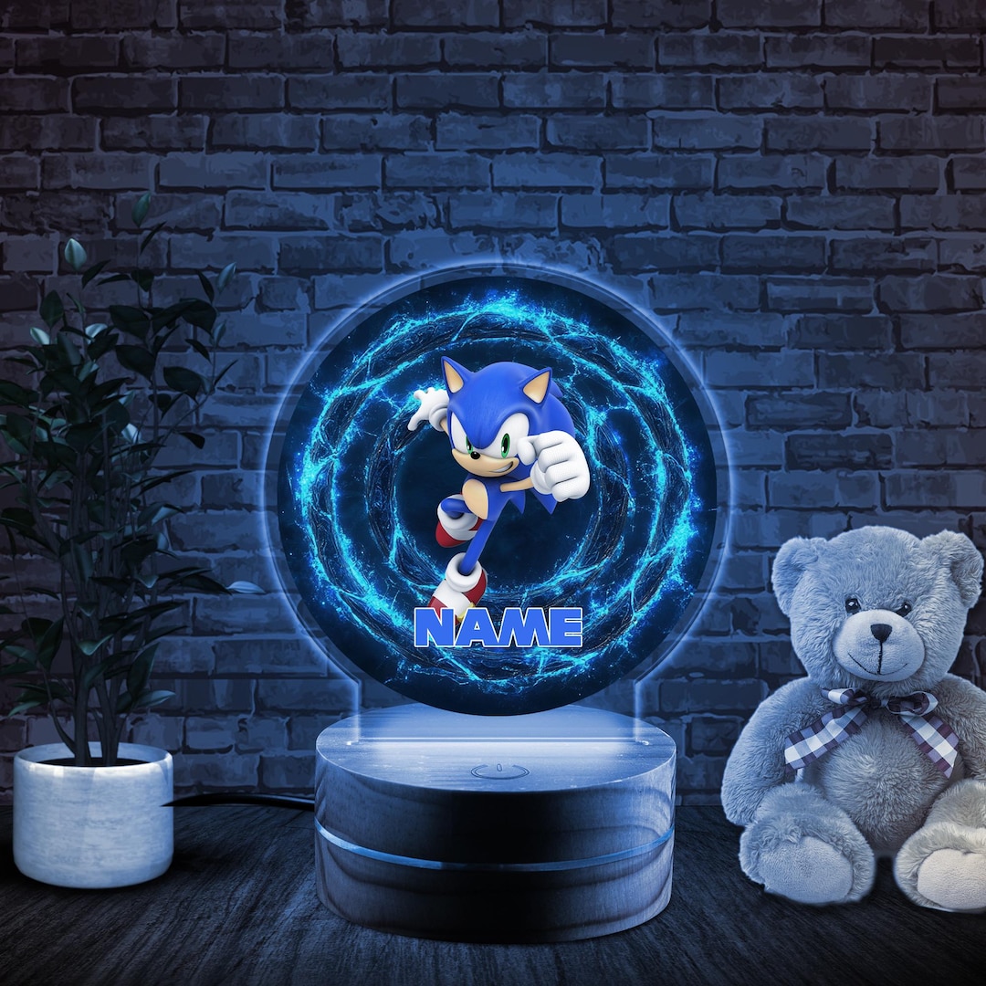 Sonic the Hedgehog Birthday Night Light,sonic Night Light,sonic LED ...