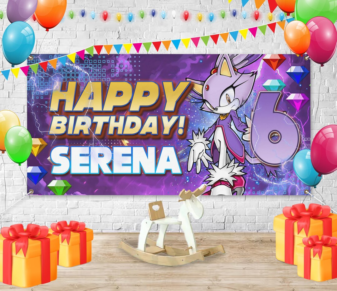 Blaze the Cat Birthday Party Banner, Blaze Birthday Banner Custom ...