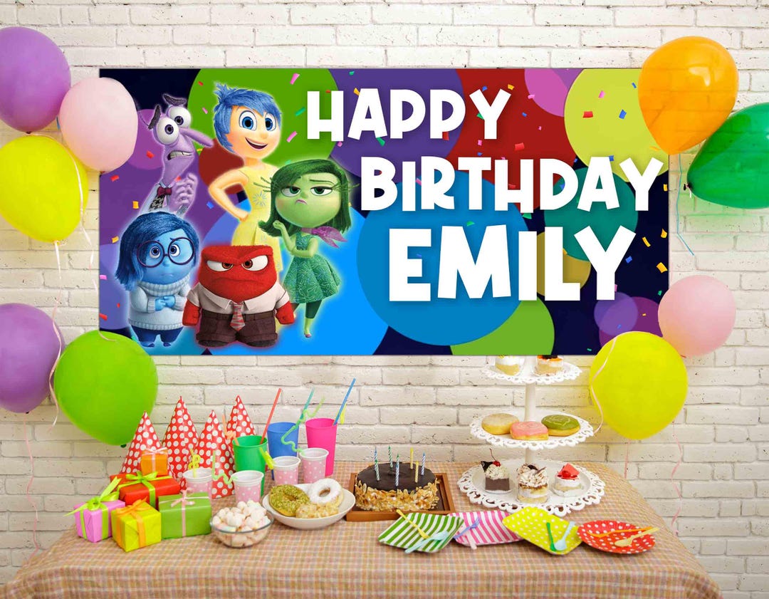 Disney Pixar Inside Out Birthday Party Banner Decor SJ2144 - Etsy