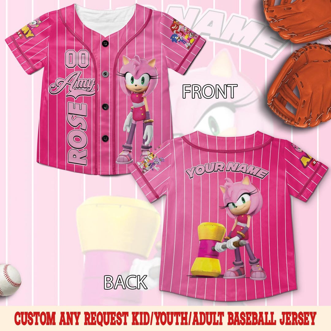Personalized Amy Rose Collection Baseball Jersey, Custom Amy Rose ...