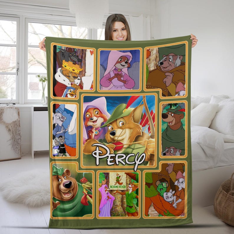 Disney Disney Robin Hood Blanket, Custom Name Robin Hood Birthday Gifts ...