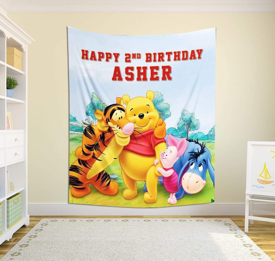 Printed Winnie the Pooh Backdrop, Custom Winnie the Pooh Banner ...