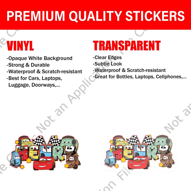 Custom Name Disney Cars Peeker Sticker – Personalized Lightning Mcqueen ...