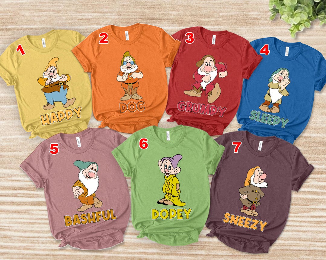 Seven Dwarfs Shirts, Seven Dwarfs, Disney Group Shirts, Snow White ...