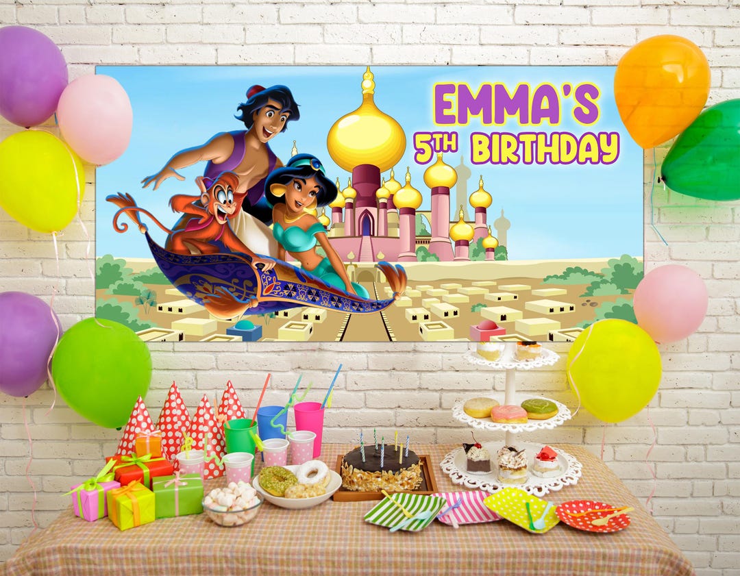 Aladdin Movie Carpet Ride Party Banner, Aladdin Carpet Ride Birthday ...