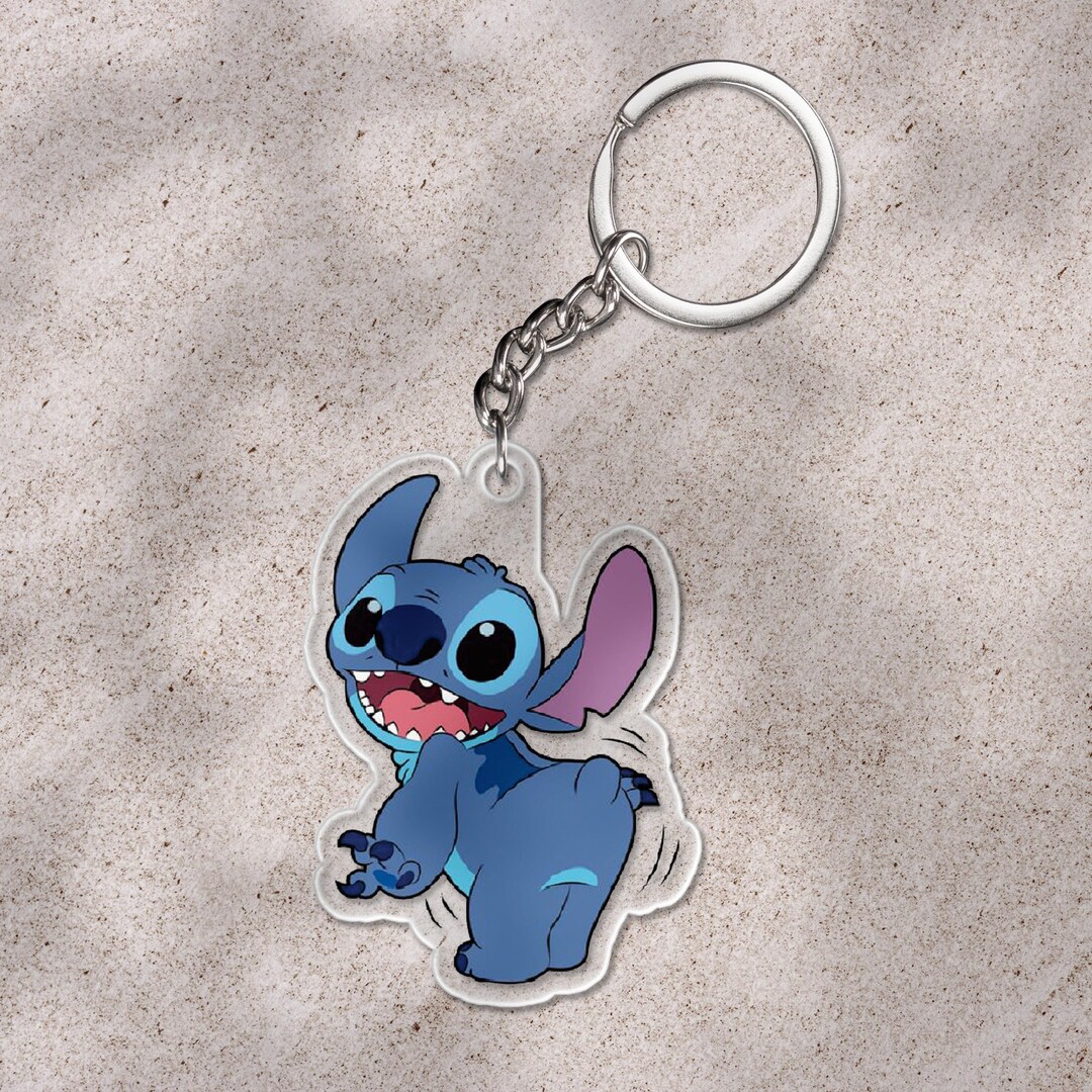 Stitch and Angle Princess Acrylic Keychain, Disney Cutout Keychain ...