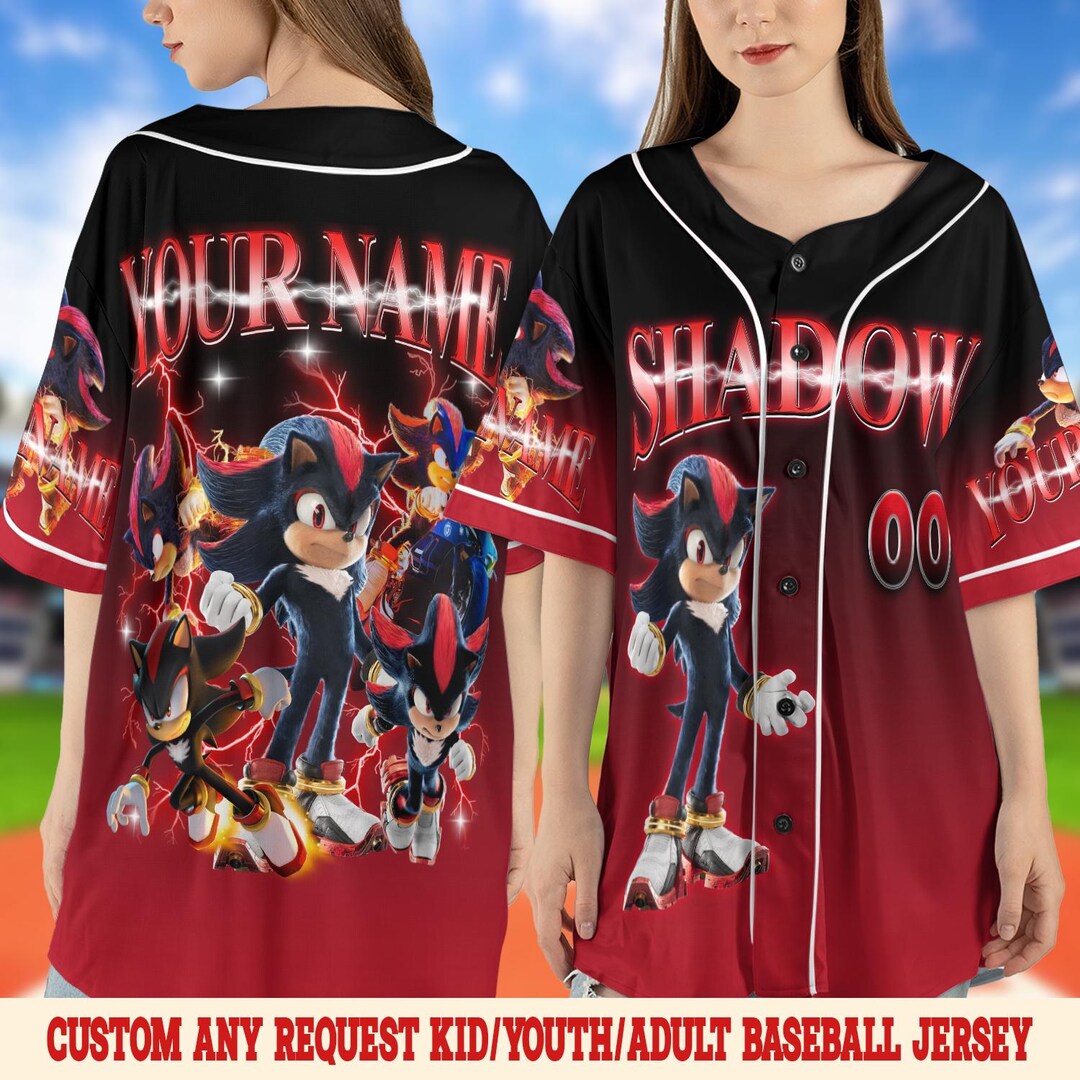 Shadow the Hedgehog Baseball Jersey, Sonic Baseball Jersey, Sonic the ...