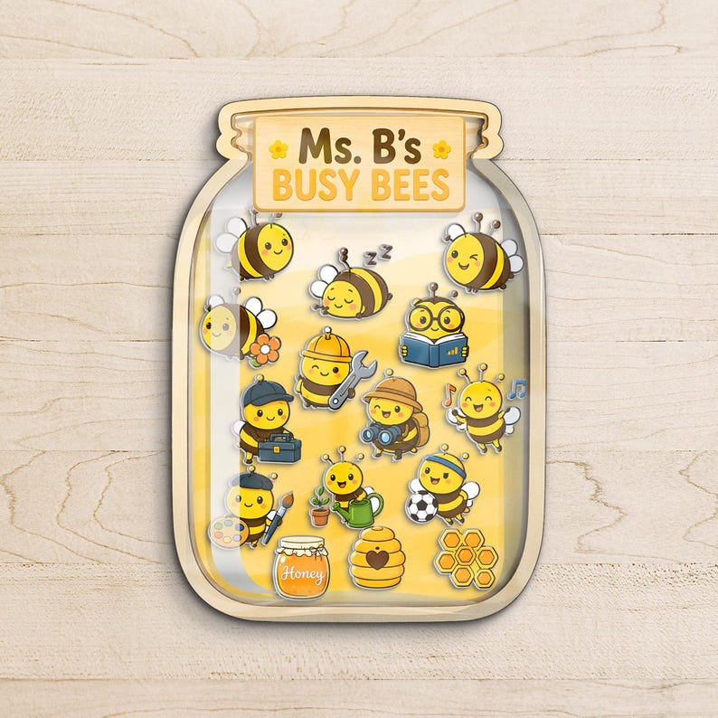 Personalized Bee Reward Jar for Kids, Classroom Behavior Tracker ...
