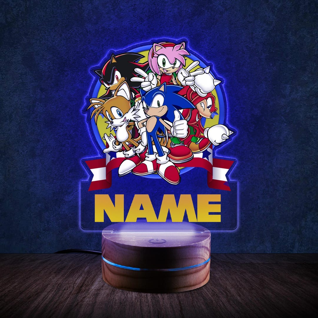 Sonic the Hedgehog Birthday Night Light/sonic Night Light/sonic LED ...