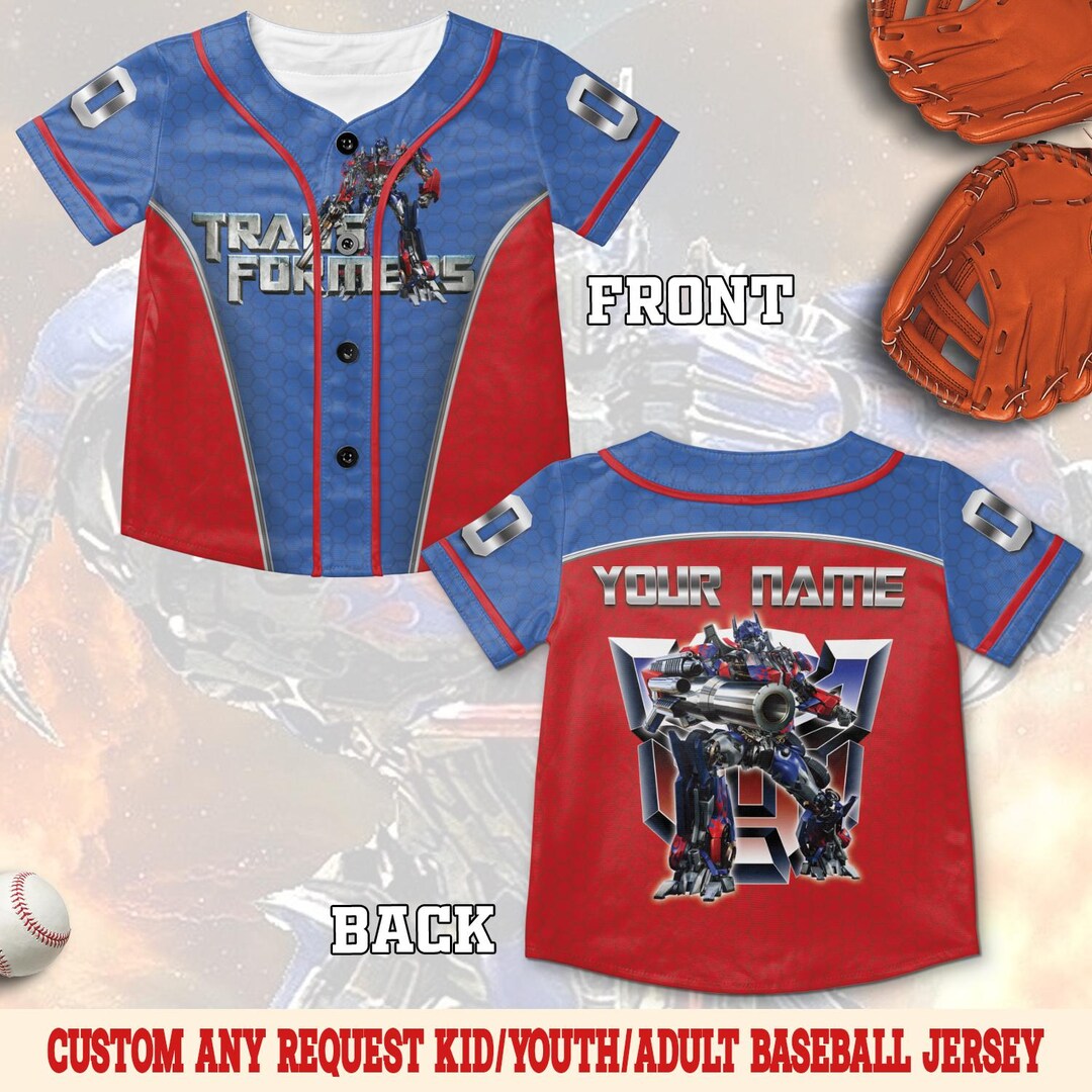Custom Transformers Optimus Prime Baseball Jersey, Optimus Prime ...