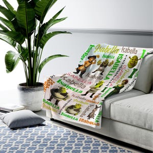 Personalized Name Shrek Characters Blanket/shrek Movie Blanket/custom ...