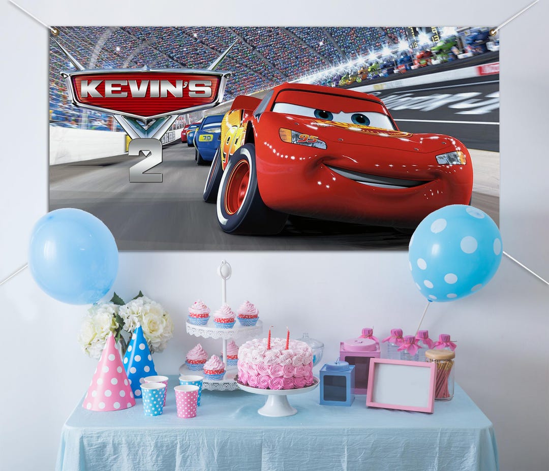 Cars Birthday Backdrop Decoration, Cars Birthday Party Banner, Cars ...