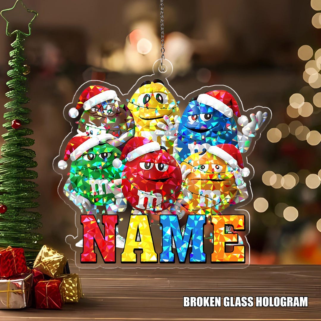 Custom M&M Christmas Hologram Ornament, M and M Candy Ornament Ornament ...