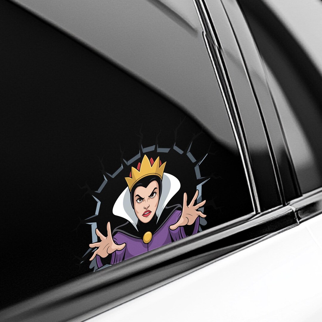 Evil Queen Peeker Peeking Car Window Decals - Bumper Waterproof Vinyl ...