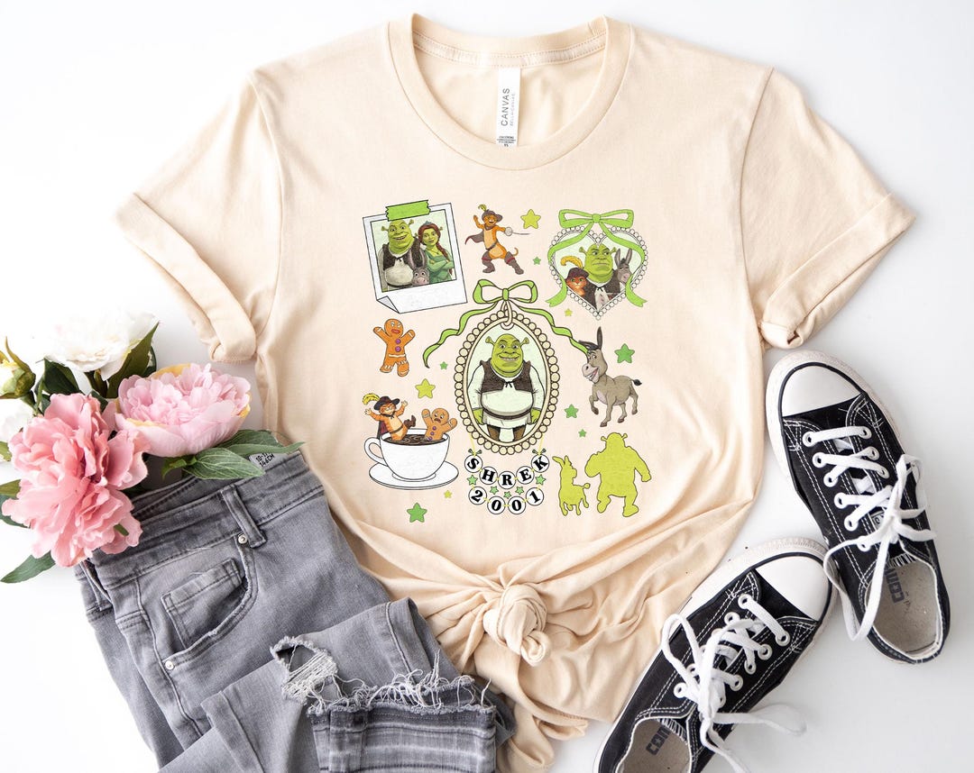 Shrek Coquette Bows Locket Shirt, Fiona Donkey Lord Farquaad ...