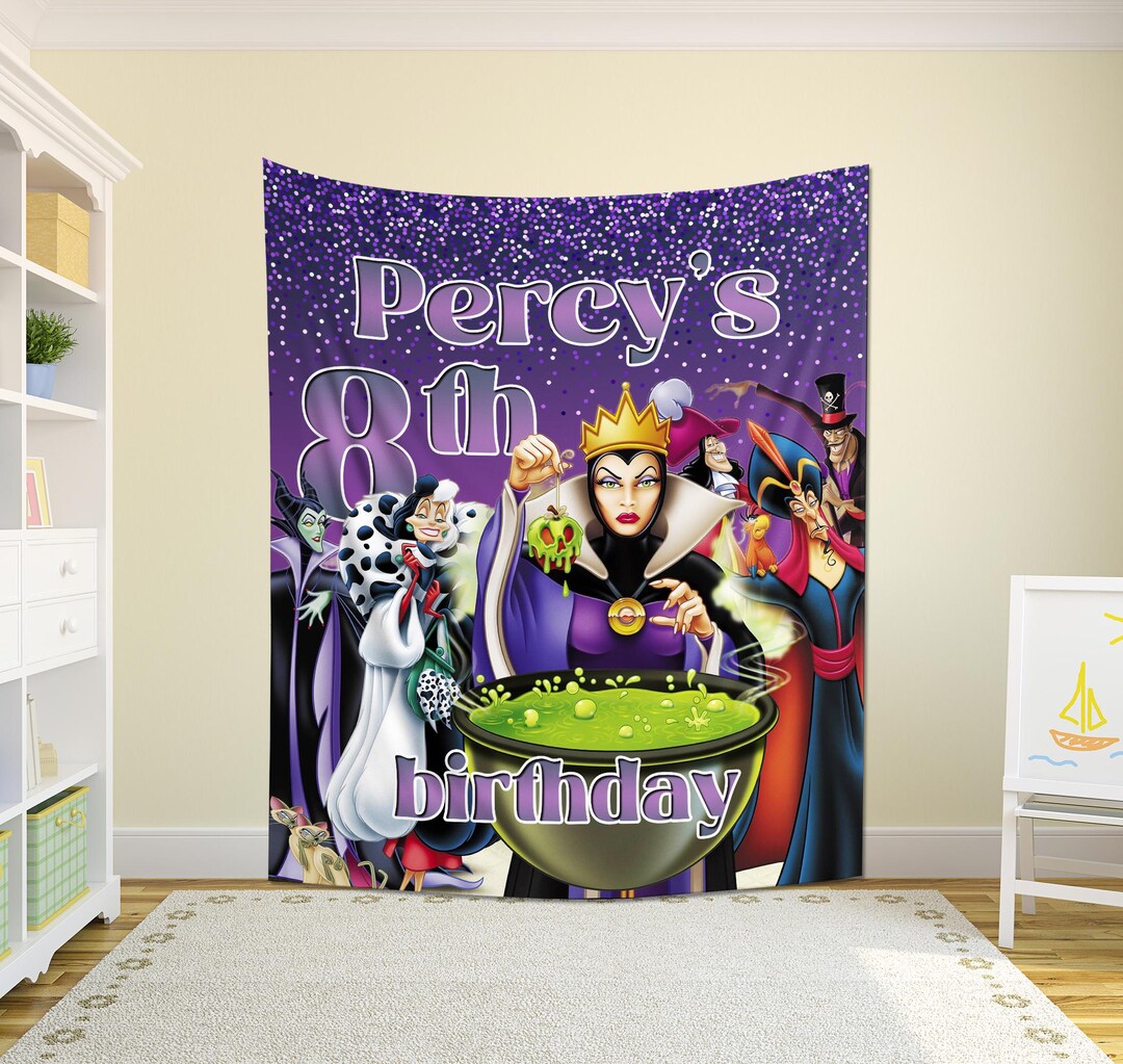 Disney Villains Party Banner/disney Villains Party Decor/disney ...
