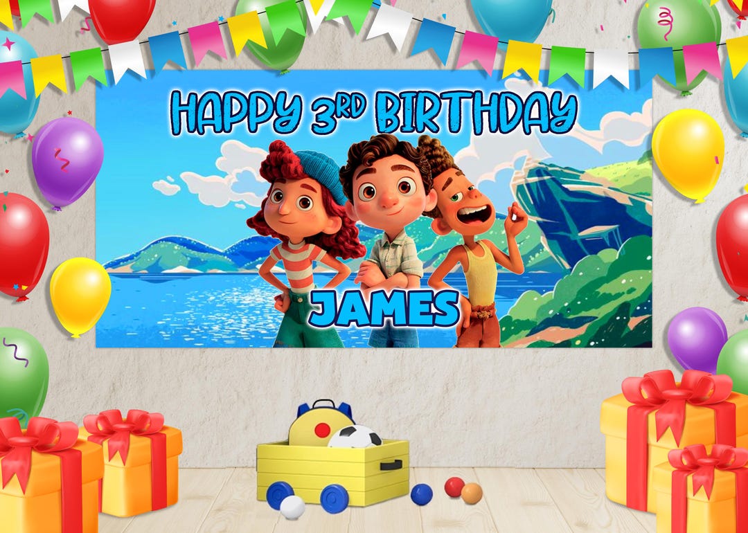 Luca Family Birthday Backdrop/luca Birthday Banner/luca Backdrop/custom ...