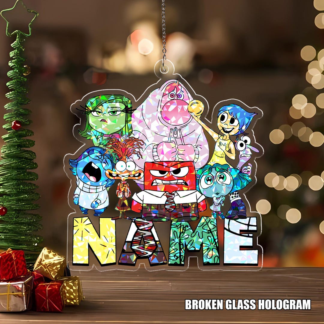Disney Inside Out 2 Hologram Christmas Ornament, Custom Name Inside Out ...