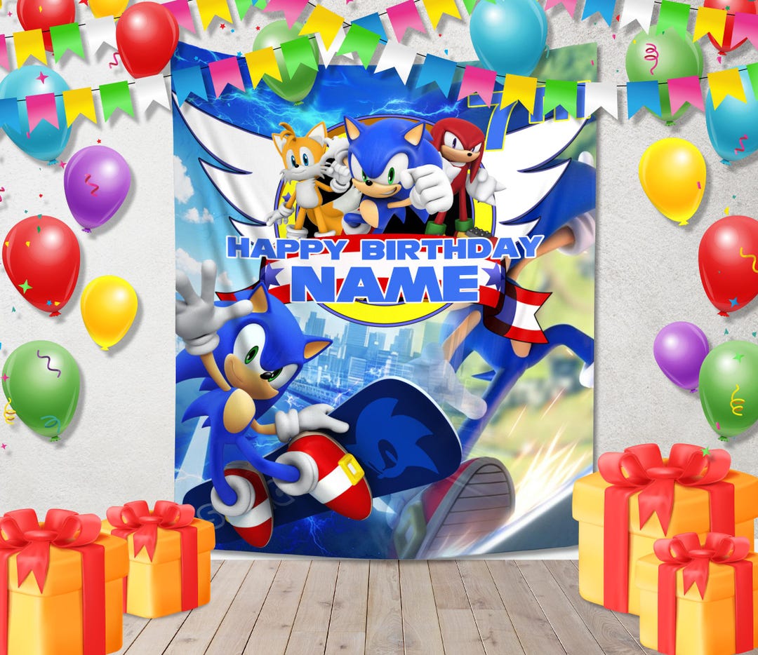 Custom Sonicthe Hedgehoge 3 Birthday Banner, Sonic Banner, Personalized ...