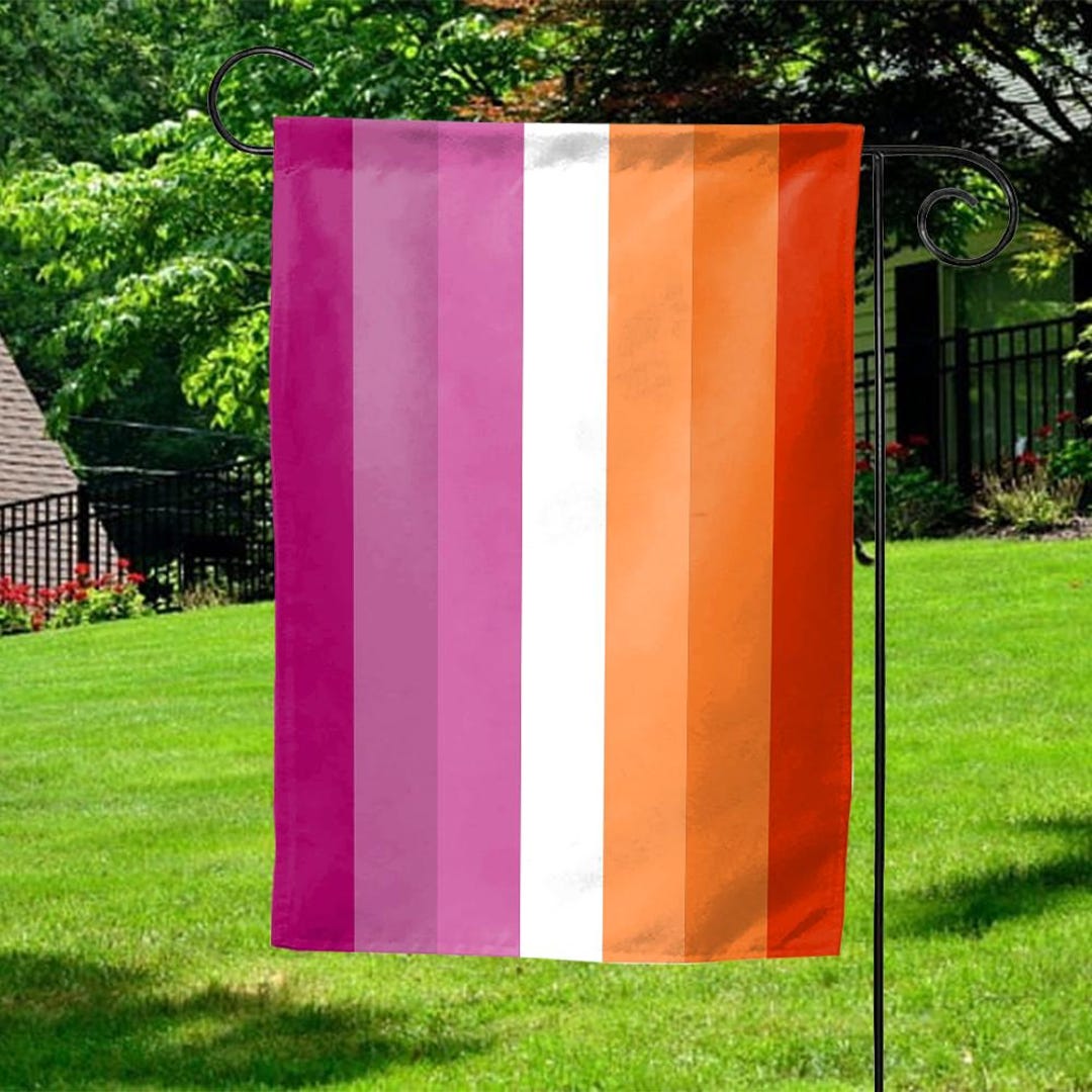 Lesbian Sunset Garden Flag, Rainbow Pride Lesbian Gay Transgender ...