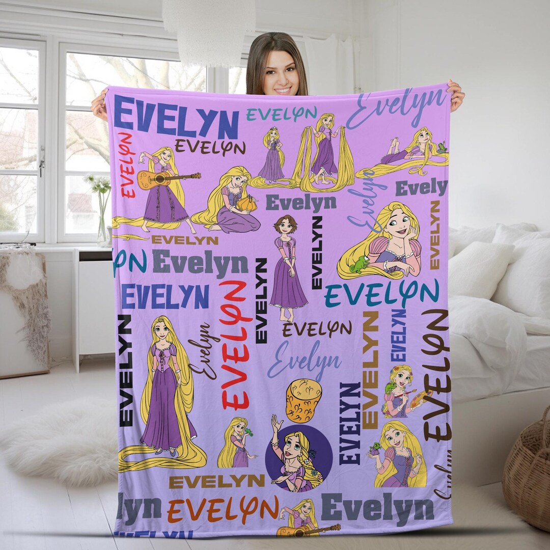 Personalized Tangled Rapunzel Blanket/watercolor Disney Princess ...