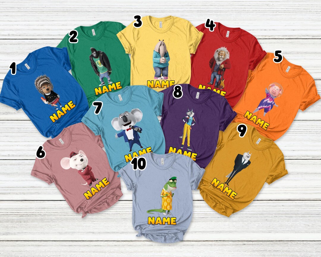 Custom Sing Movie Characters Costume Shirt, Sing Movie Birthday Shirt ...