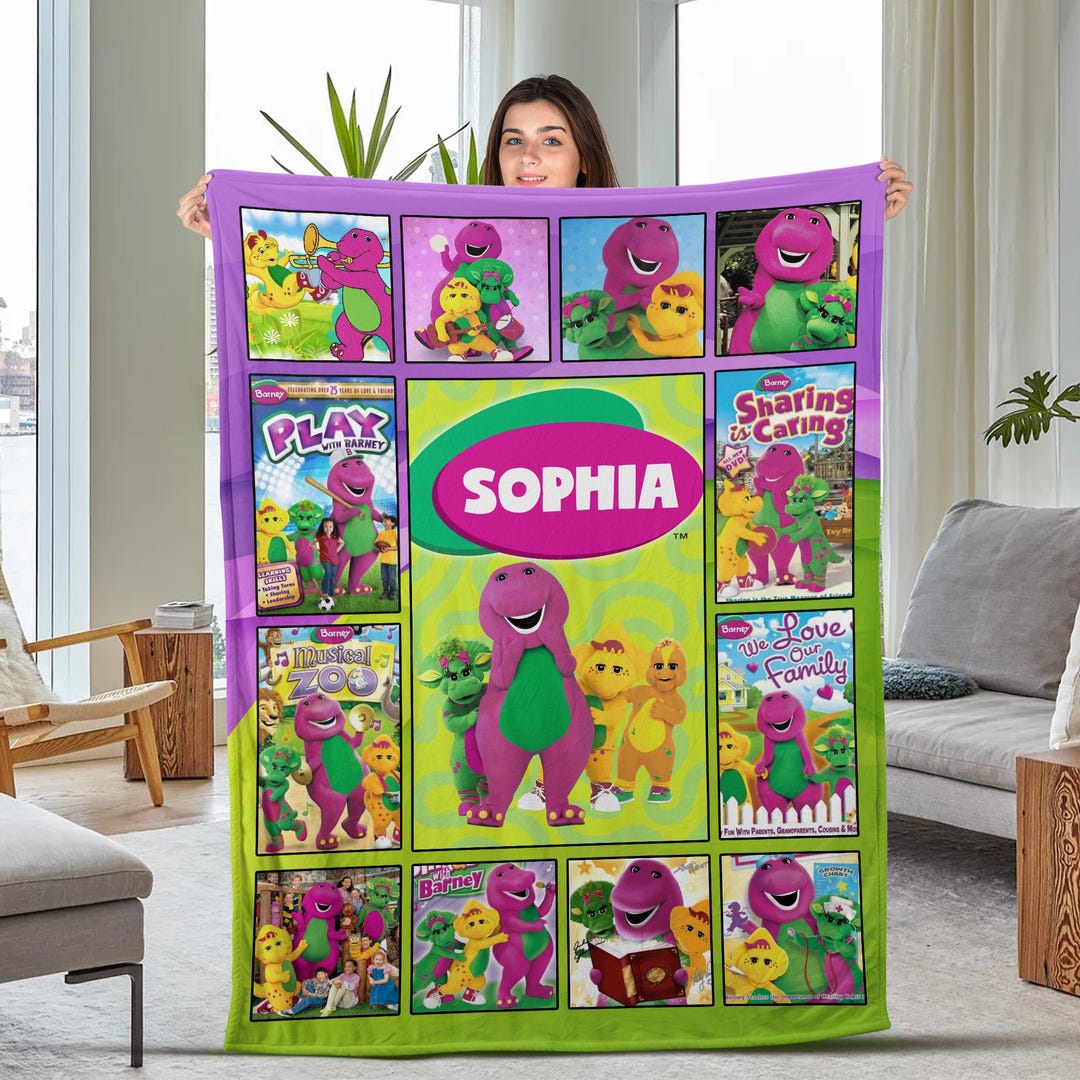 Barney and Friends Custom Blanket/barney the Dinosaur Blanket ...