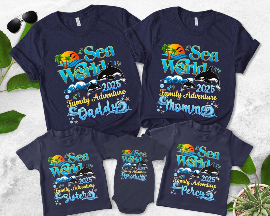 Sea World Family Adventure 2024, Family Sea World Shirts, Sea World Family Vacation Tee, Family ...