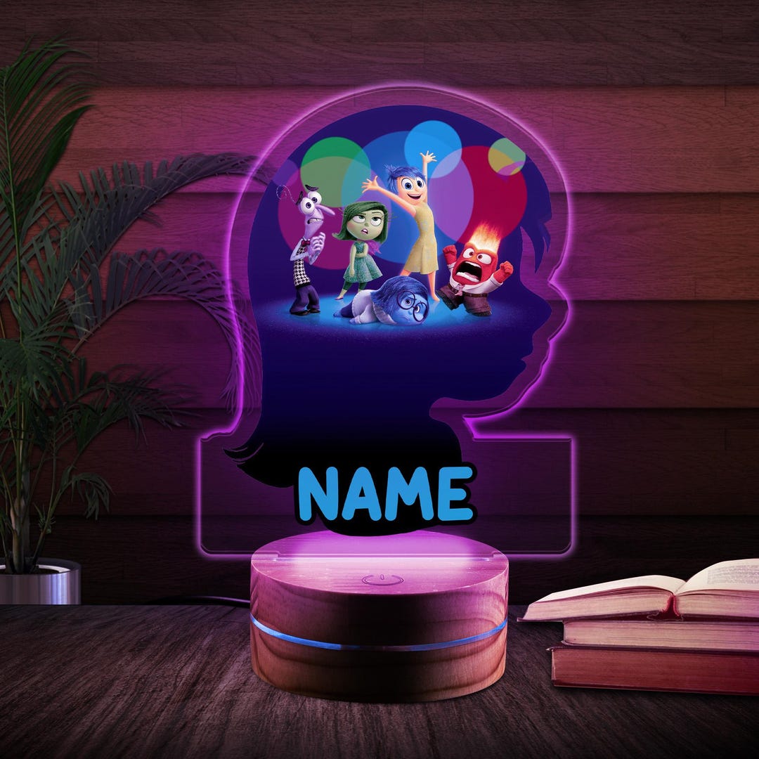 Personalized Disney Inside Out Night Light, Inside Out 2 Movie Emotions ...