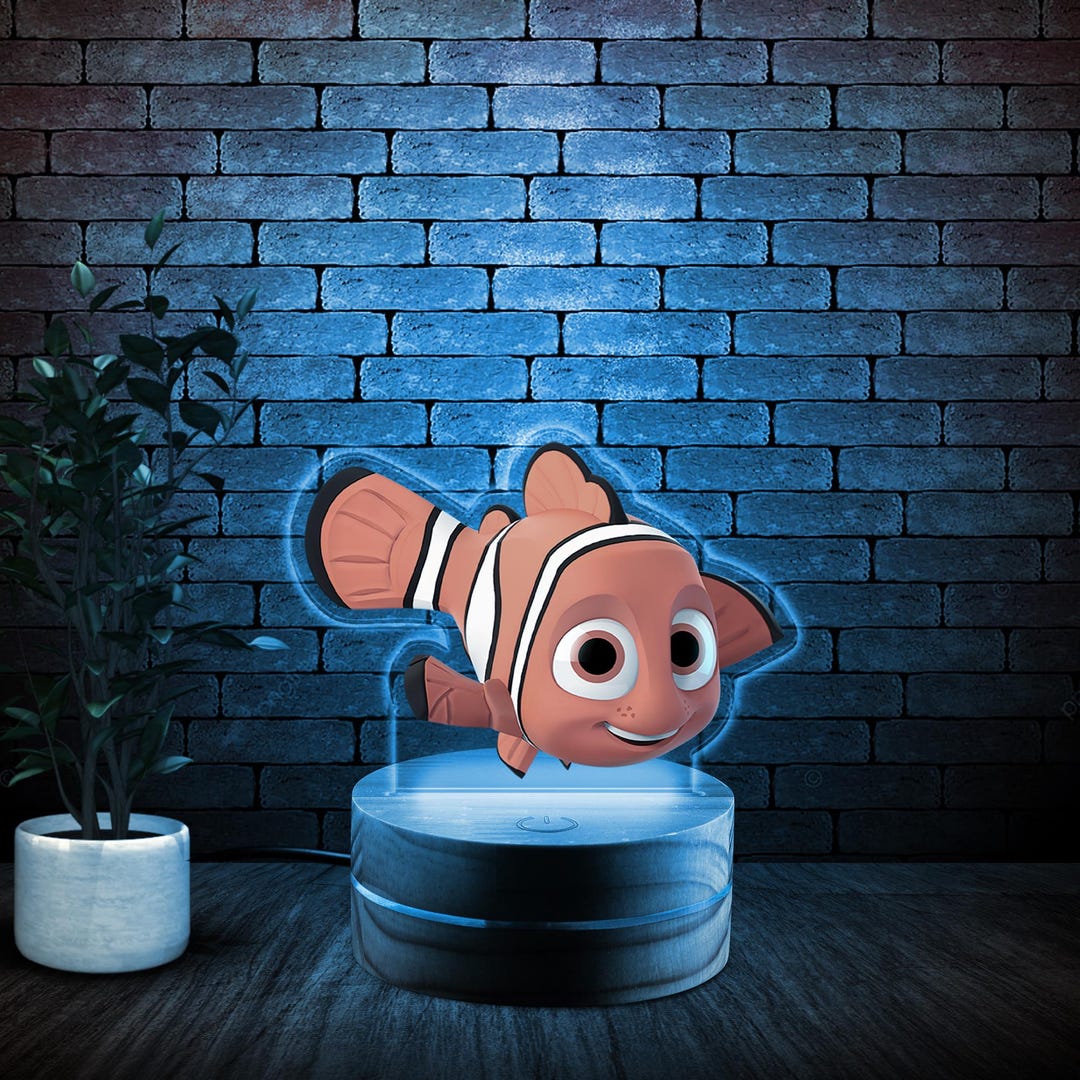 NEMO Night Light, Finding Nemo, 3D Acrylic LED Personalized Gift, 16 ...