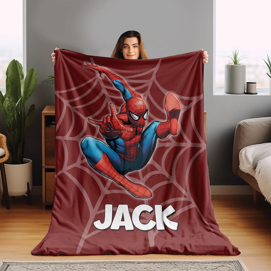 Personalized Spiderman Blanket/spider Man Fleece Blanket/spiderman ...