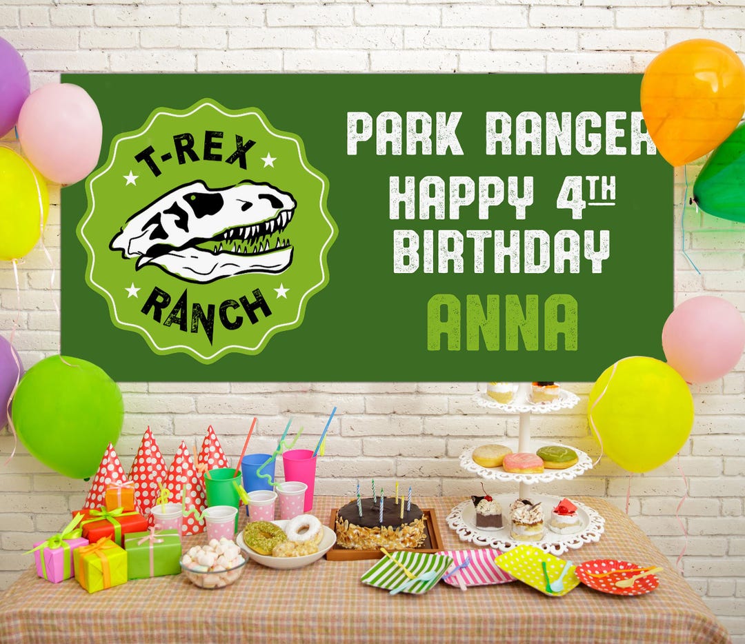 T-rex Ranch Birthday Party Backdrop, T-rex Ranch Birthday Blanket ...