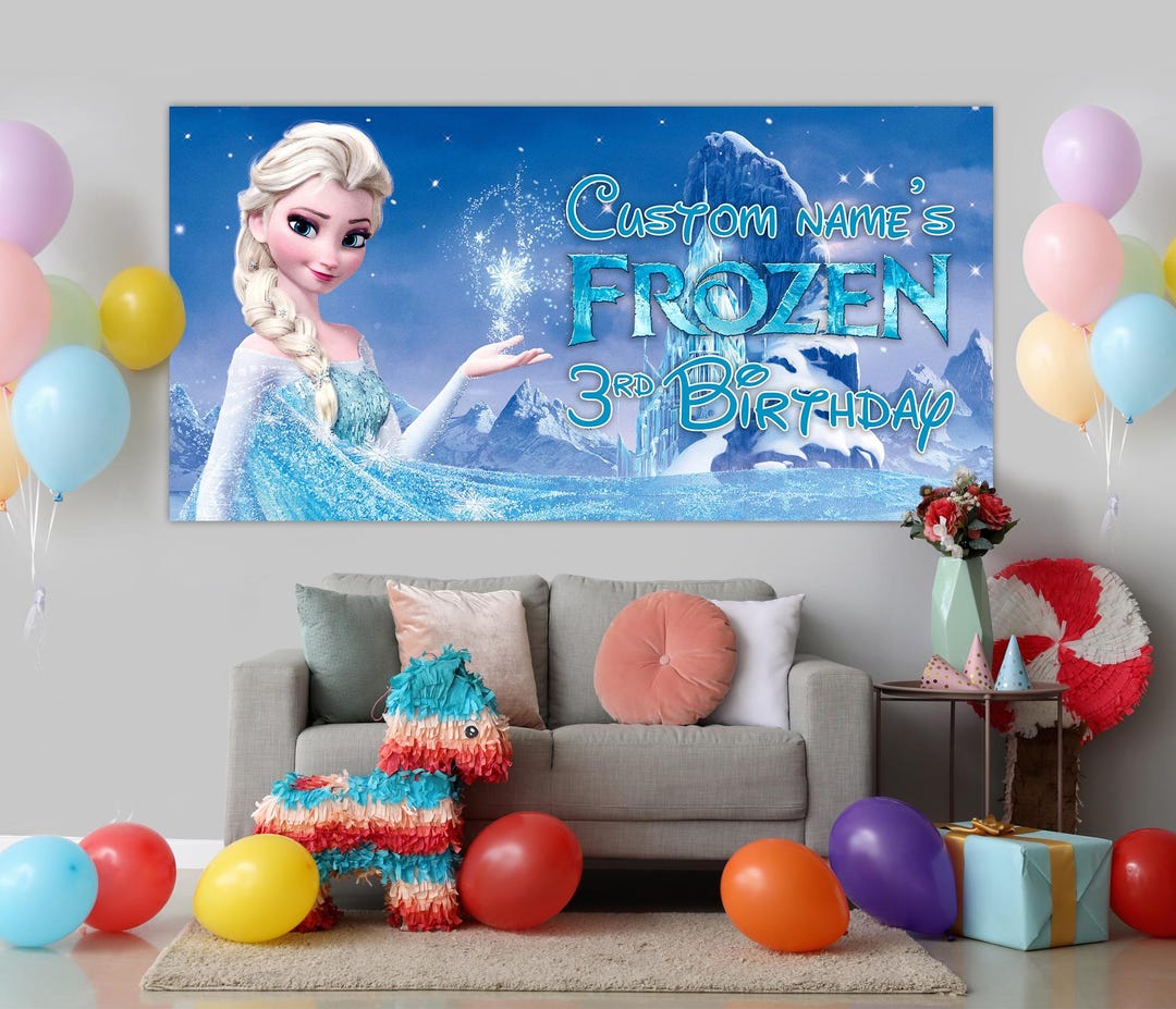 Frozen Birthday Banner, Elsa Banner, Elsa Personalized Banner, Frozen ...