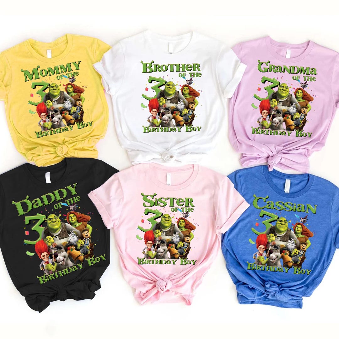 Shrek Birthday Shirt, Personalized Shrek Birthday Theme Shirt, Sherk ...