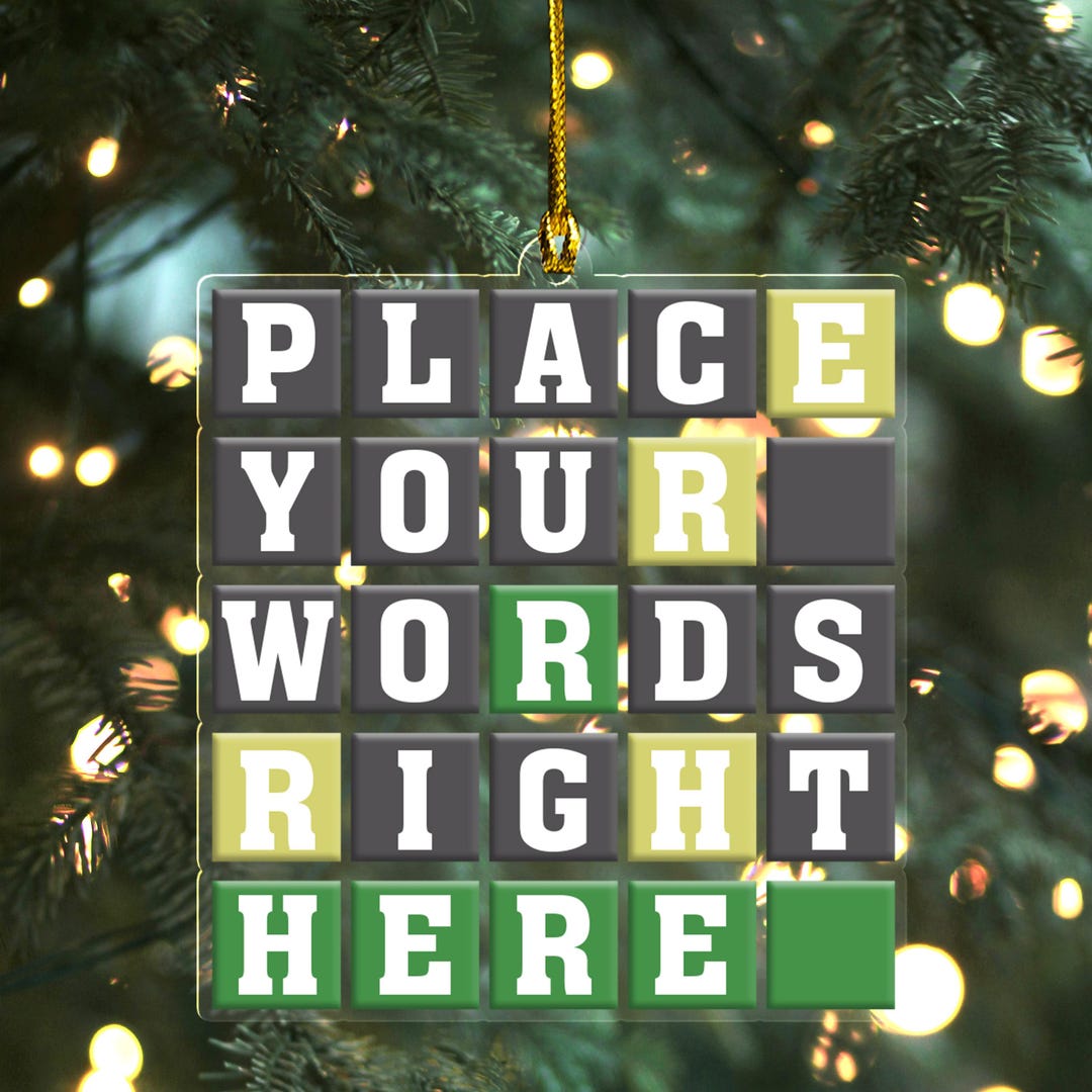 Personalized Wordle Ornament 2025, Custom Christmas Ornament, Funny ...