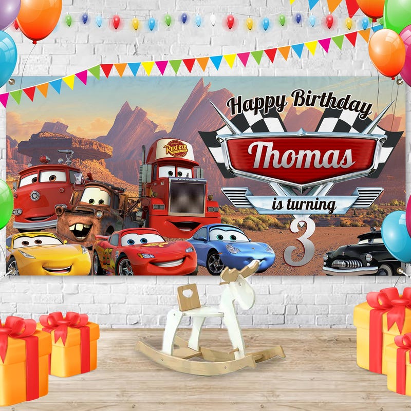 Cars Happy Birthday Party Decorations - Etsy