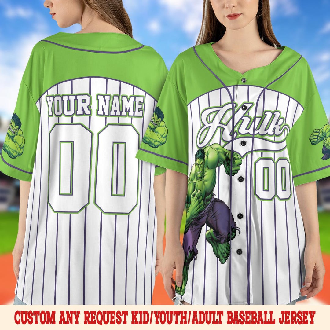 Custom Marvel Hulk Collection Baseball Jersey/hulk Superhero Jersey ...