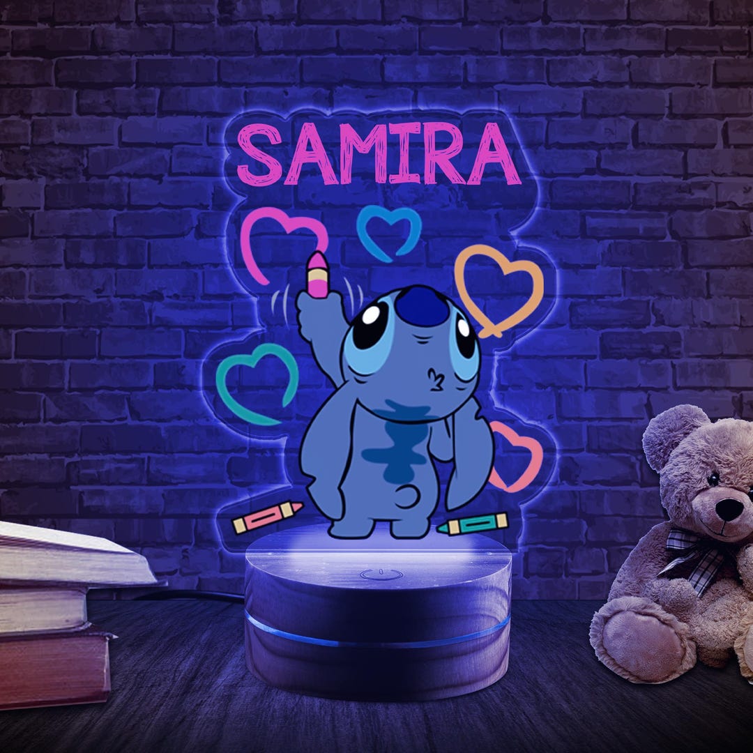 Personalized Disney Stitch Led Night Light, Stitch Kid Night Light ...
