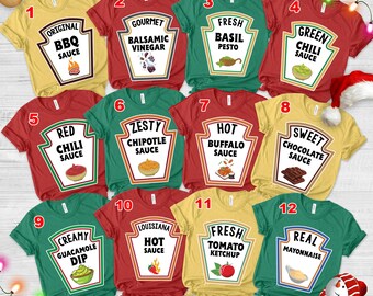 Group Condiments T-shirts, Christmas Matching Shirt, Matching Condiment ...