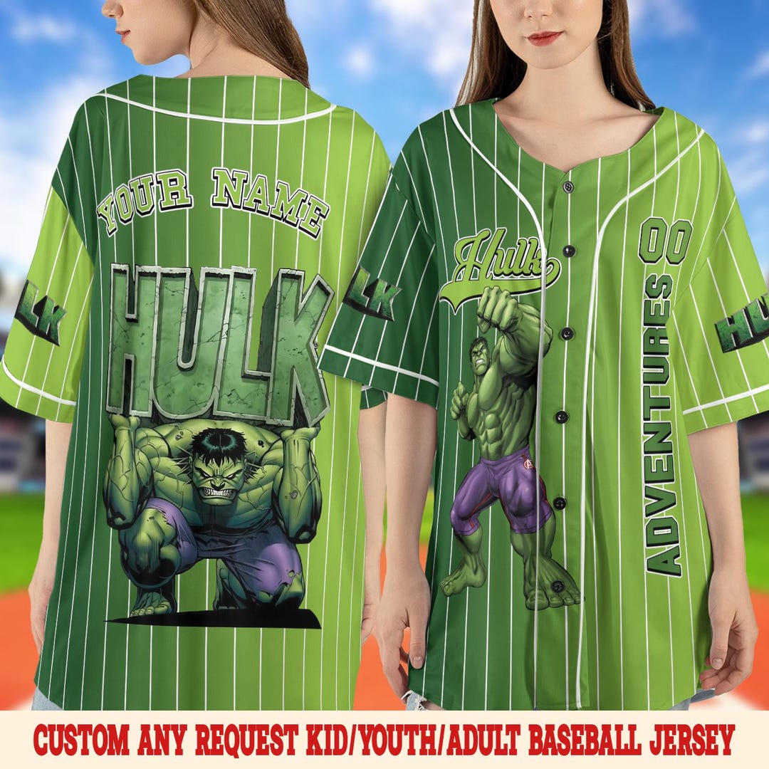 Custom Marvel Hulk Collection Baseball Jersey/hulk Superhero Jersey ...