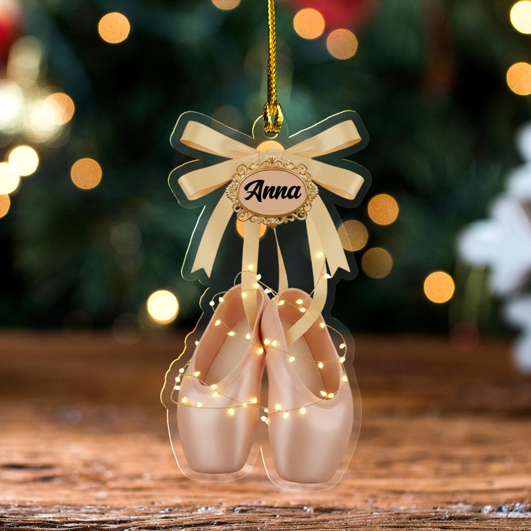 Ballet Shoes Christmas Ornament, Pink Pointe Shoe Acrylic Tree Hanging ...